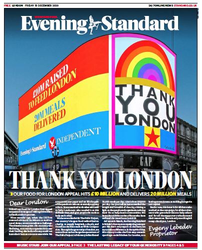 Christmas campaign round-up: Standard and Indy food appeal hits £10m - London Press Club